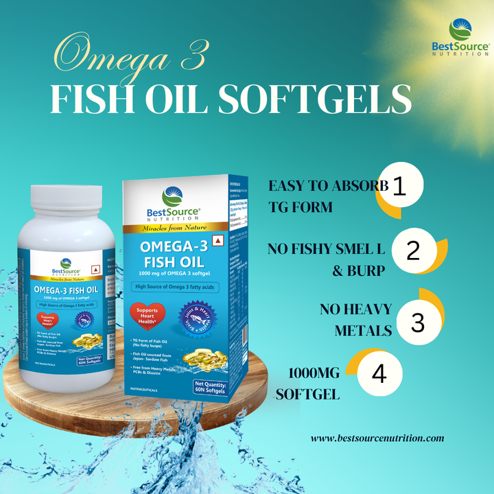 Omega 3 Fish Oil 1000mg for Daily Wellness | 60 Softgels| BestSource ...